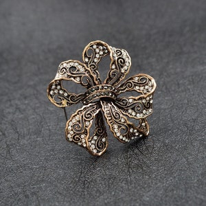 Rhinestone Bow Brooches for Women Vintage Fashion Bowknot Brooch Pin ...