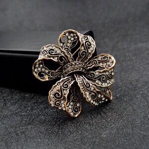 Rhinestone Bow Brooches for Women Vintage Fashion Bowknot Brooch Pin ...