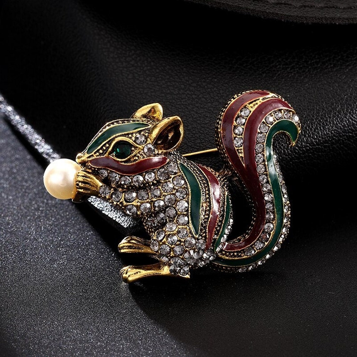 Cute Squirrel Pin Forest Animal Pin 2 Color Choice Fashion Men and ...