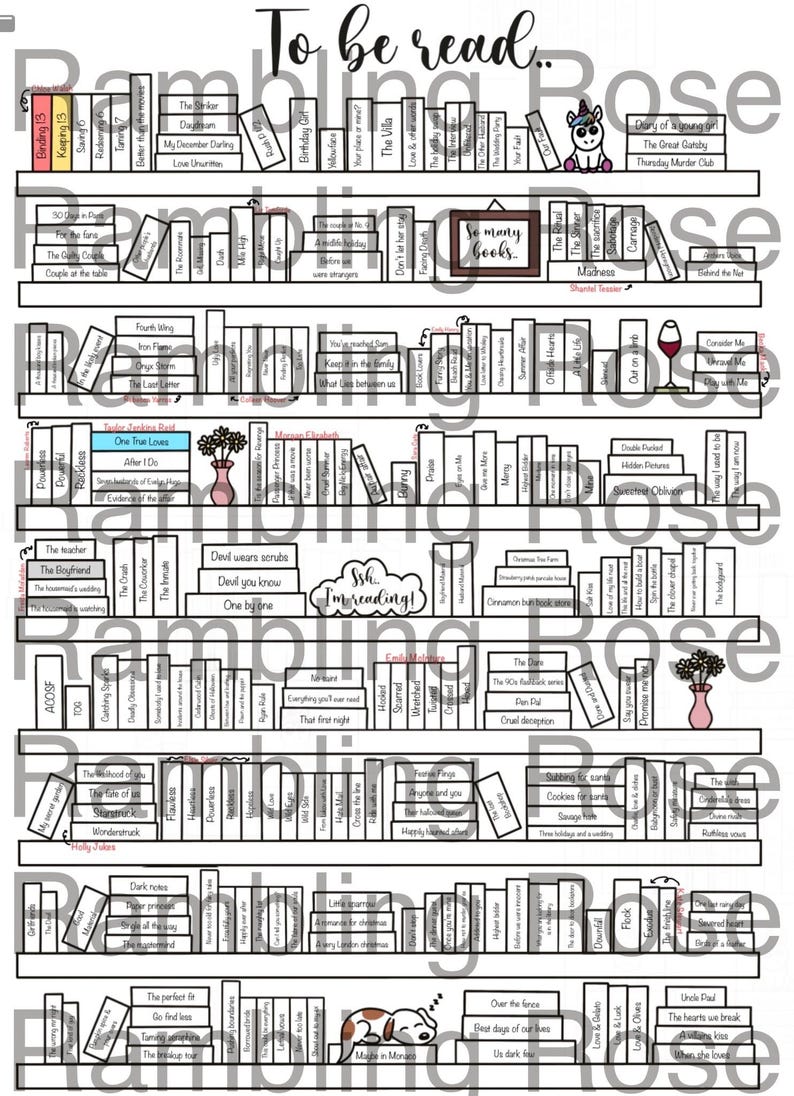 TBR Tracker Printable - Etsy