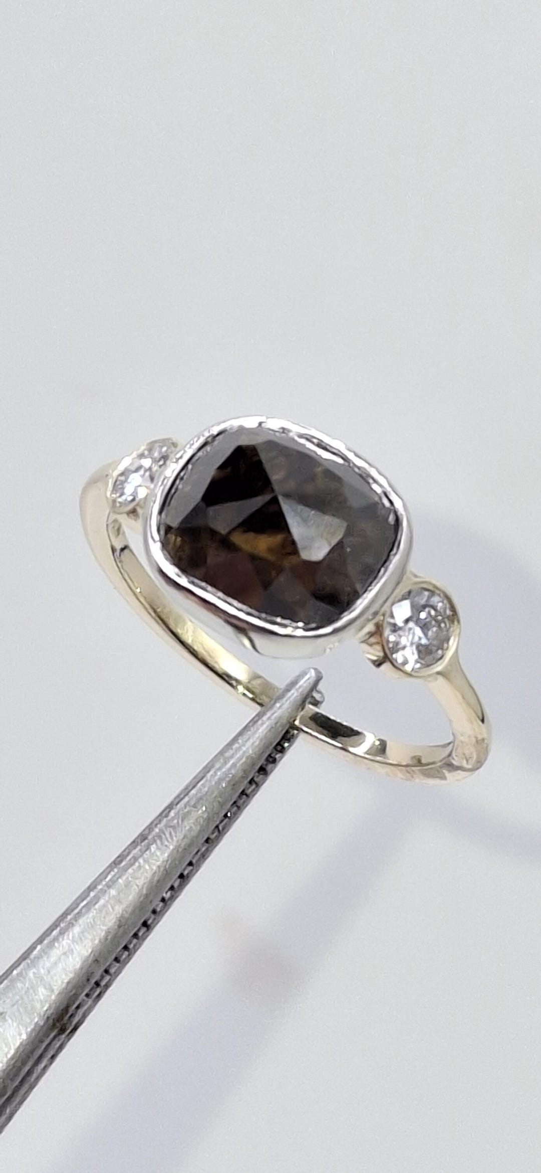 Natural Untreated Diamonds 3 Stone 14kt Ring - Etsy