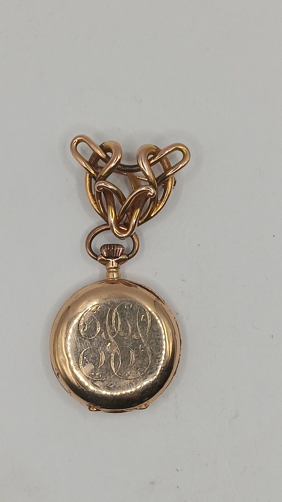 Antique Gold Pocket Watch Pendant - Gem