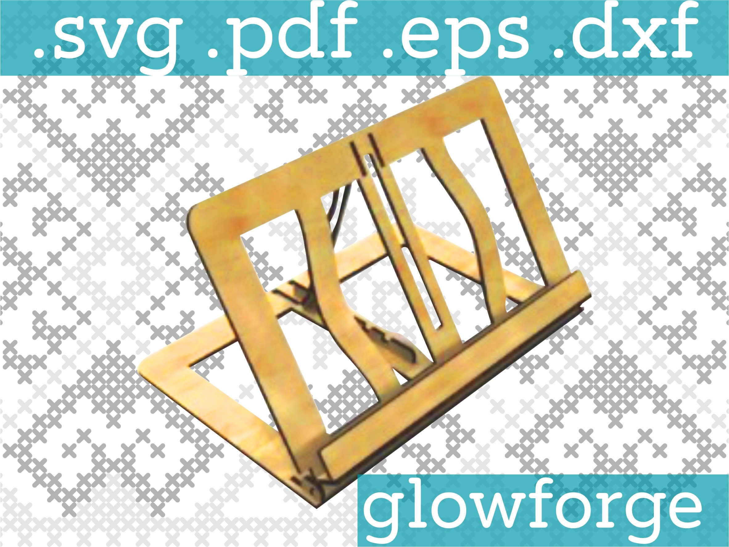 Home Improvement Home & Hobby Glowforge book stand laser file svg File ...