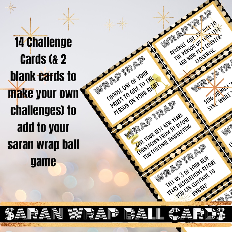 Saran Wrap wrap Trap Card Set New Year's Eve - Etsy