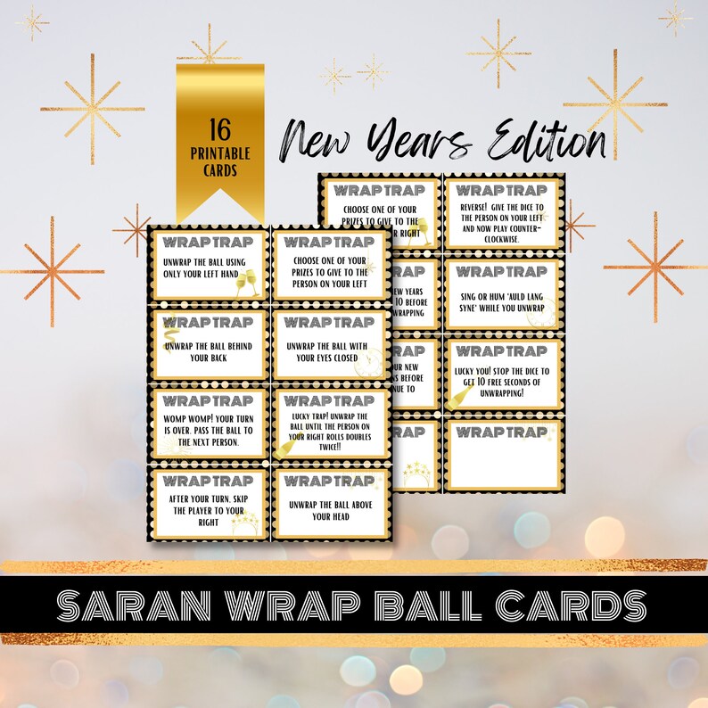 Saran Wrap wrap Trap Card Set New Year's Eve - Etsy