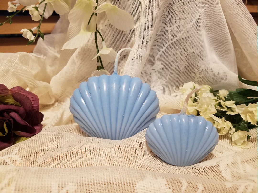 2 Candle Set Closed Oyster Shell Candles, Seashell Candle, Clamshell ...