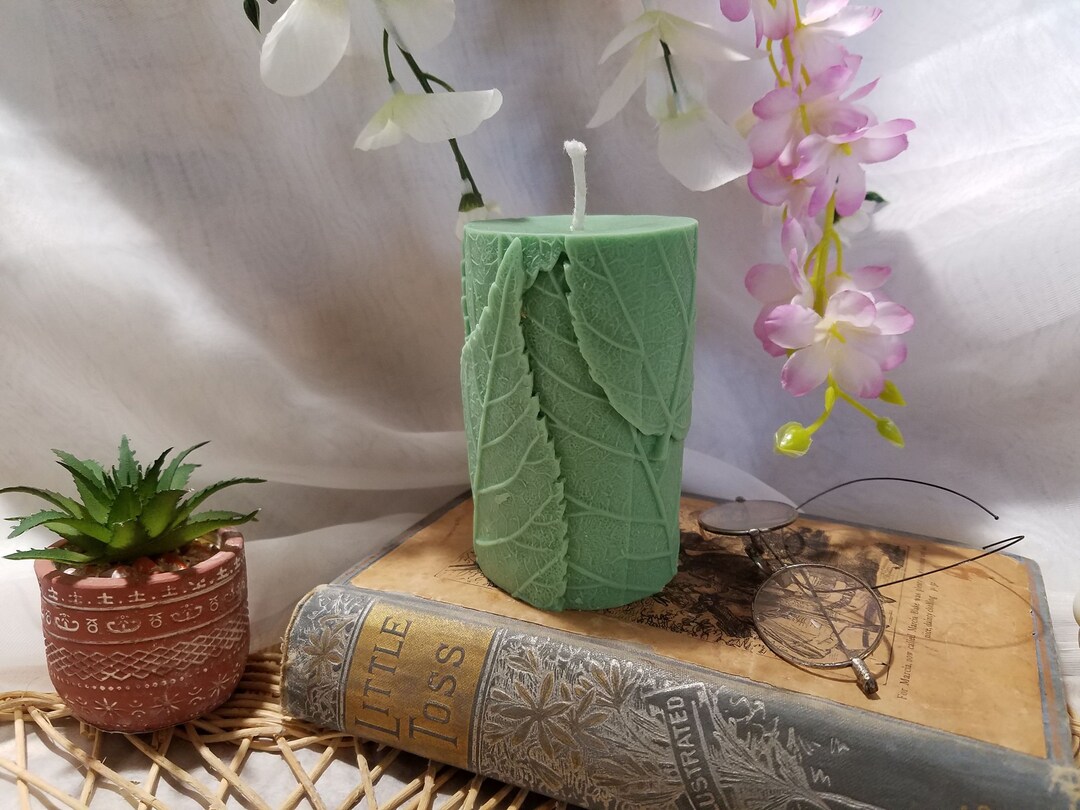 Large Leaf Pillar Candle, 9.2 Ounces, Sculpture Candle, Fall Leaf ...