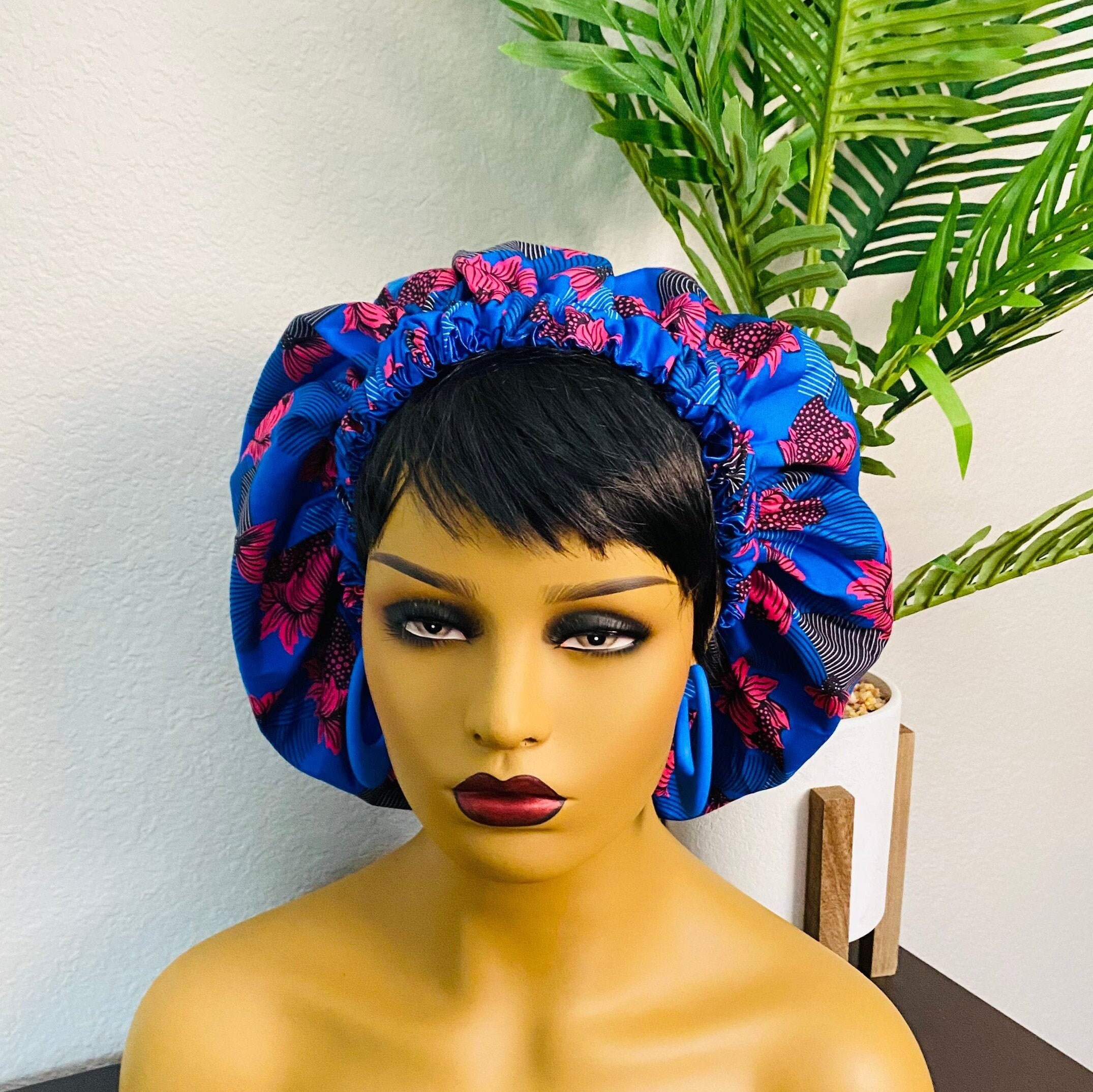AFRICAN PRINT Satin-lined Bonnet XL African Print Night Sleep Cap - Etsy UK