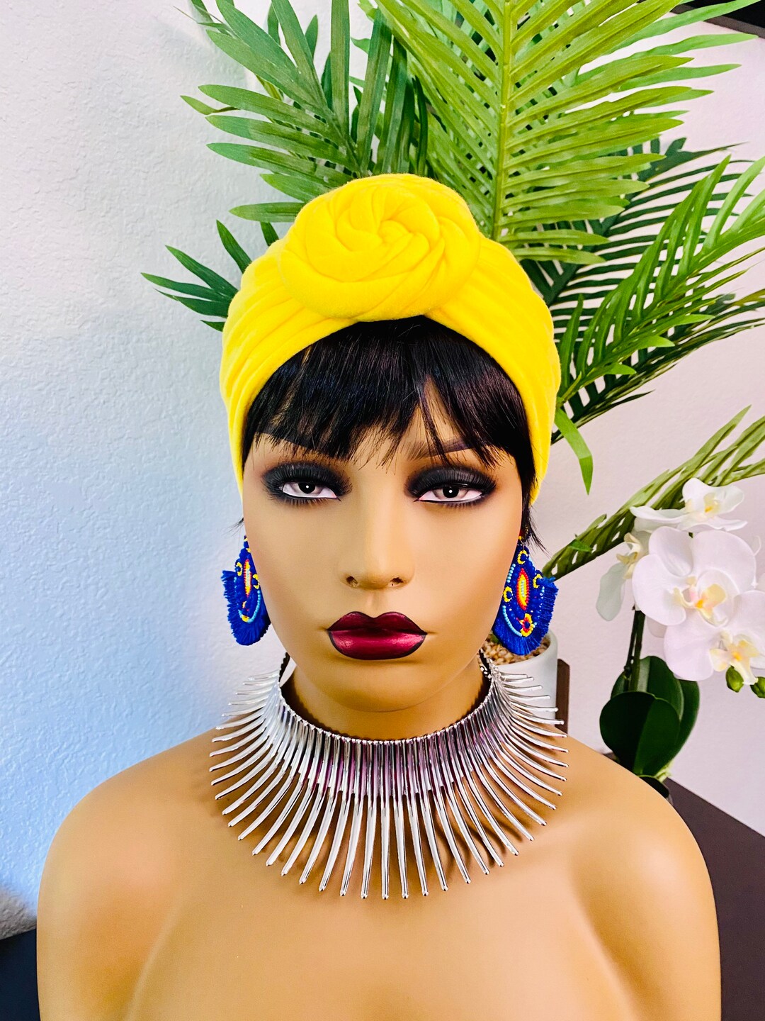 YELLOW PRETIED TURBAN | Cotton Light-weight Headwrap - Etsy