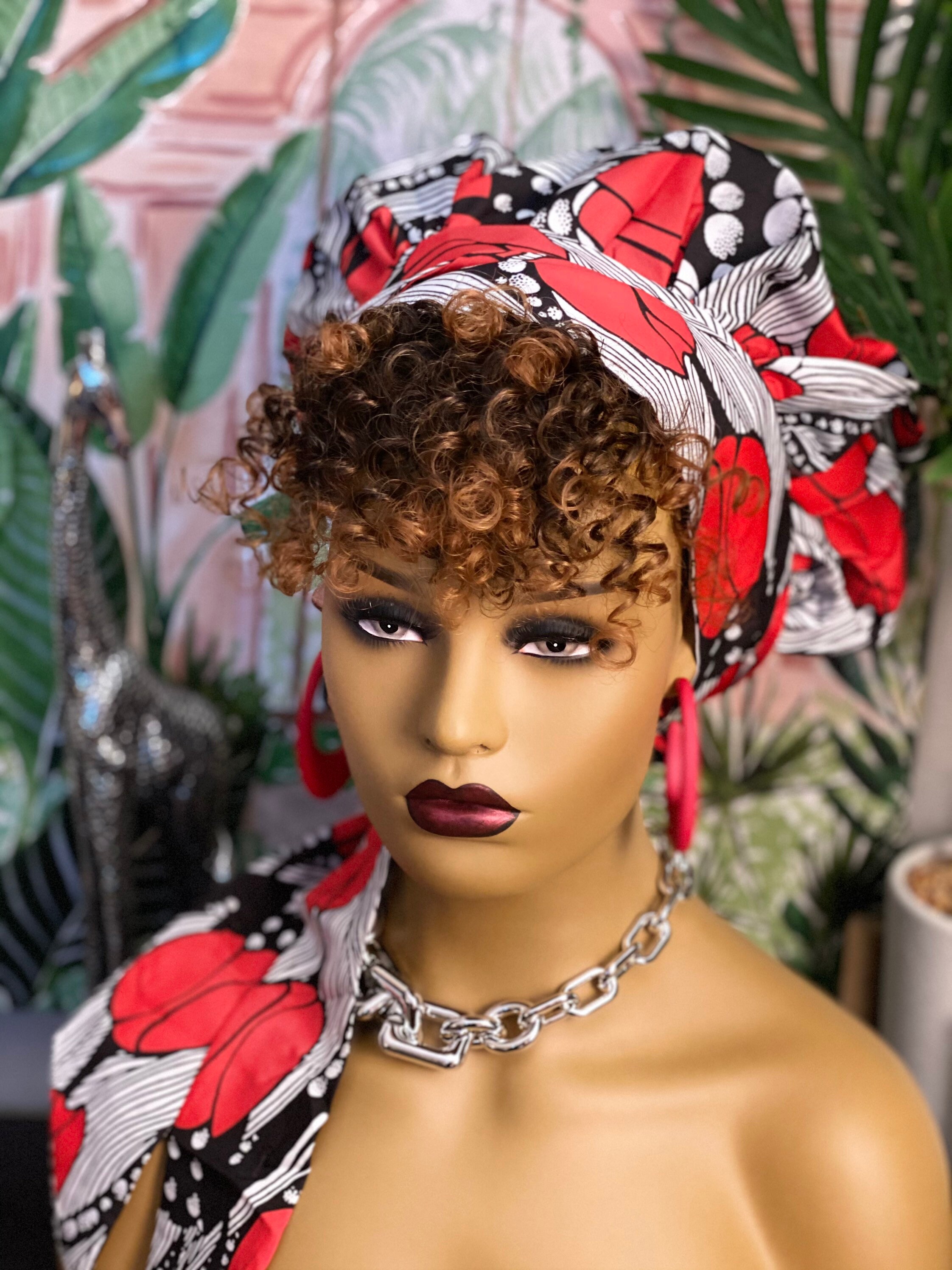 Bonnet DoublÉ De Satin Avec Bandes Enveloppantes Ankara African Print