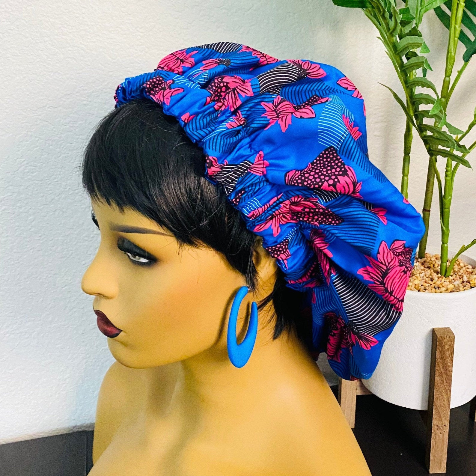AFRICAN PRINT Satin-lined Bonnet XL African Print Night - Etsy UK