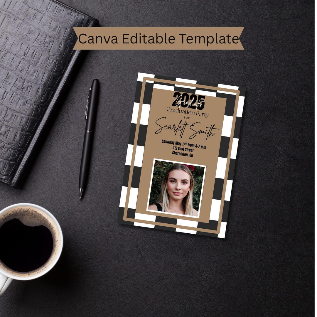 Editable Graduation Invitation Template- Class of 2025 Grad Party ...