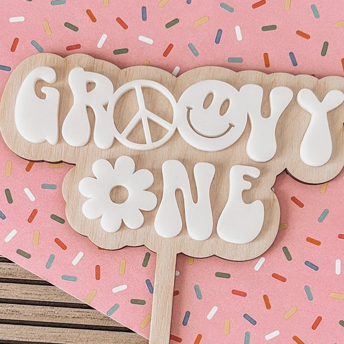 Groovy One Cake Topper First Birthday Groovy Party Decor - Etsy