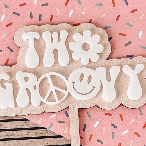 Five is A Vibe Cake Topper Retro Cake Topper 5th Birthday - Etsy Israel