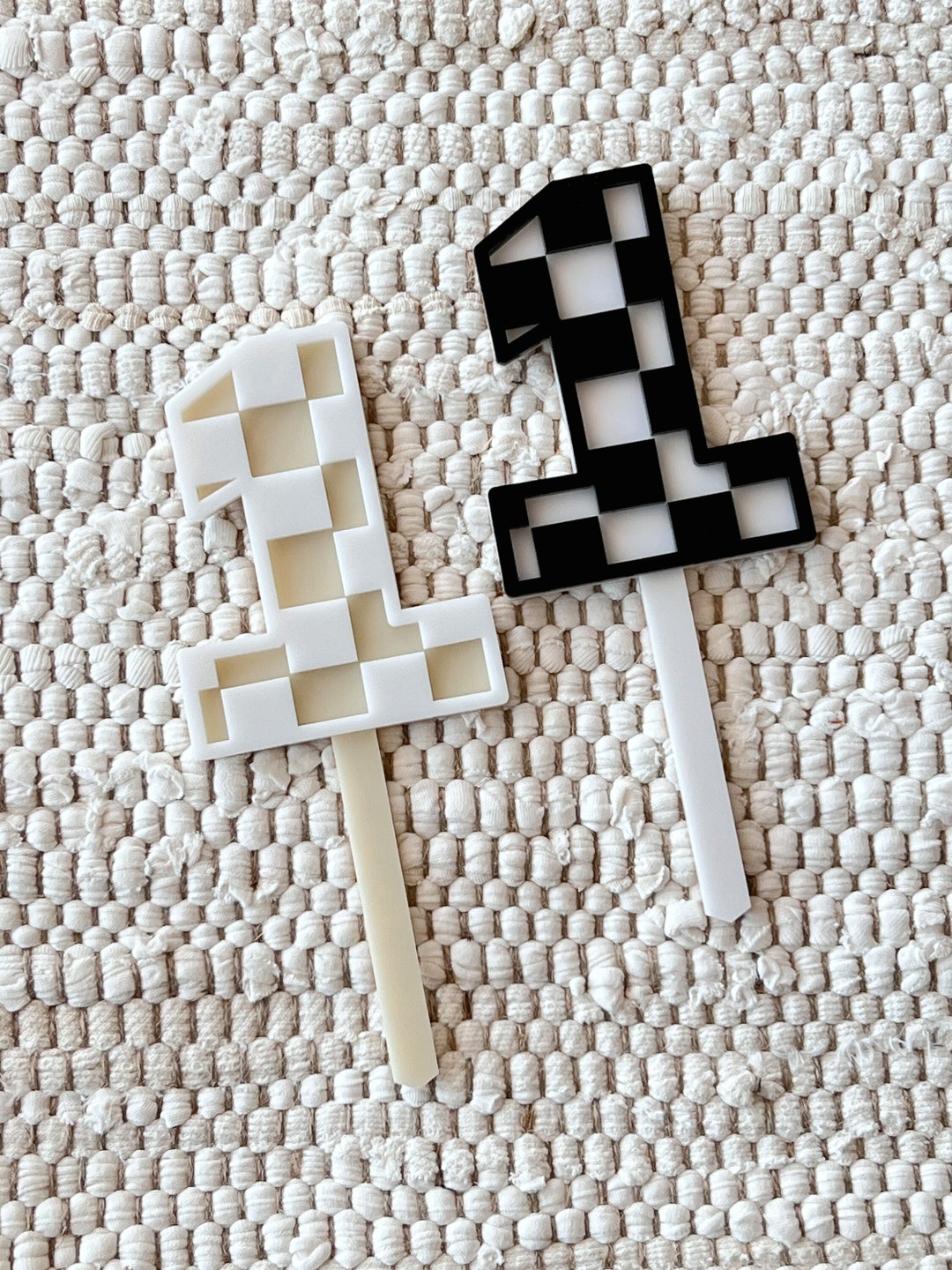 Checkered Number Cake Topper Acrylic Cake Topper - Etsy