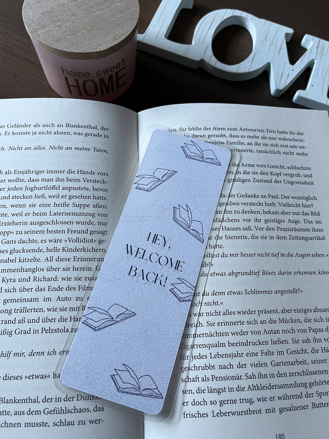 Bookmark Hey Welcome Back Laminated Book Accessories - Etsy
