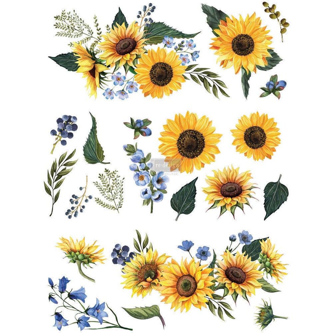 Sunflower Fields Rub on Furniture Decal Transfer by Redesign With Prima ...