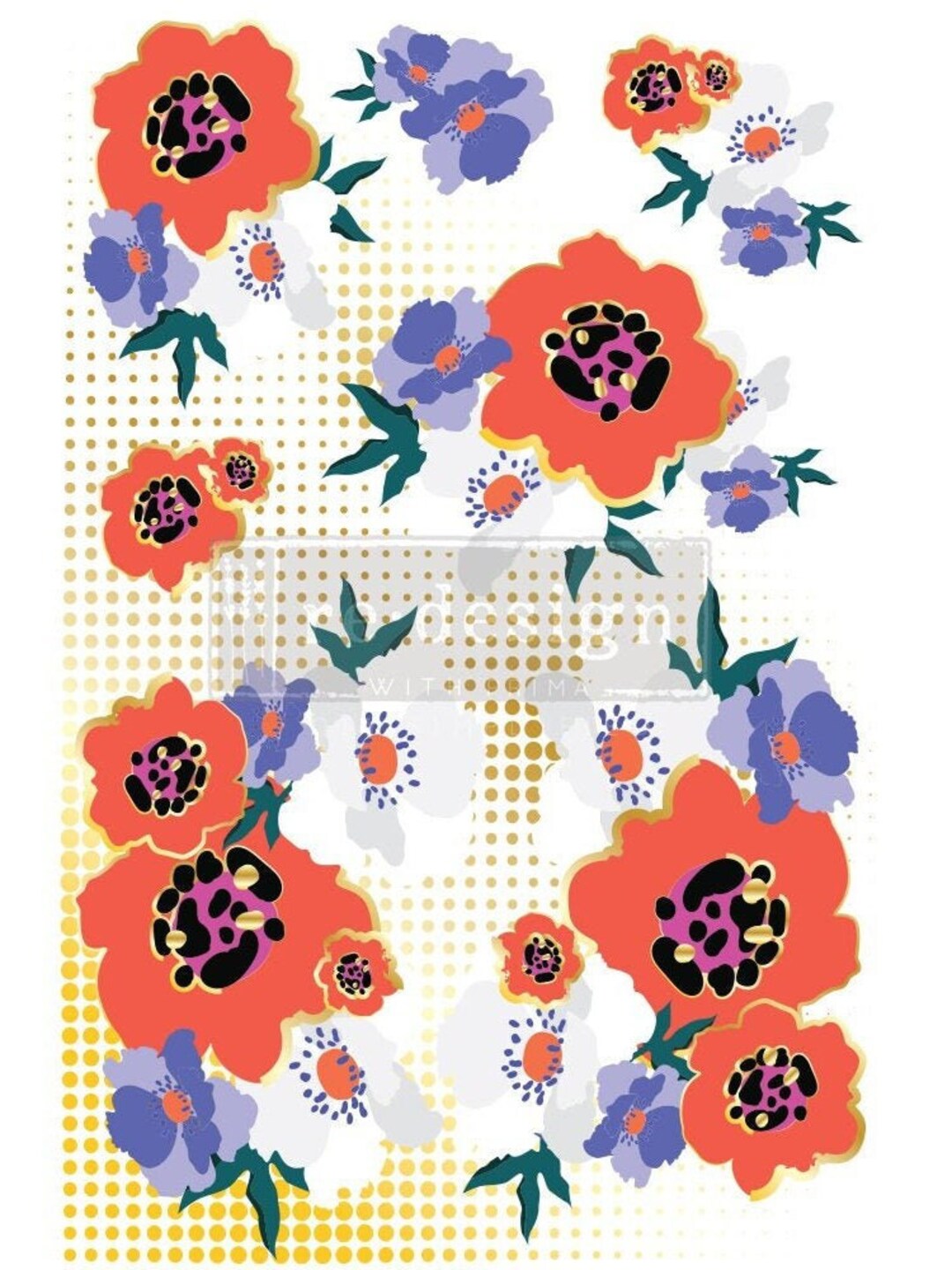 Modernist Floral - Cece Design - Rub-on Furniture Decor Transfer ...