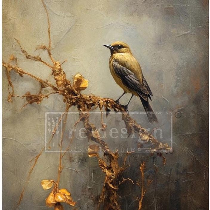Rustic Refuge Fiber Paper - Large Bird A1 Decoupage by Redesign With ...