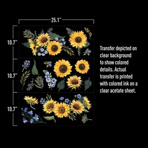 Sunflower Fields Rub on Furniture Decal Transfer by Redesign With Prima ...
