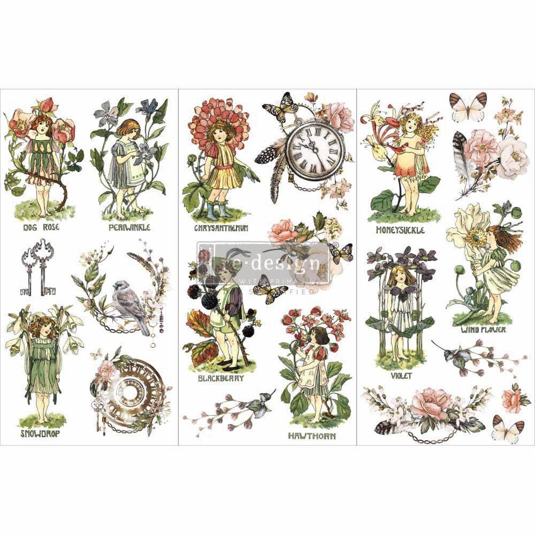 Flower Children -mini Transfer by Redesign With Prima Decor Transfer ...