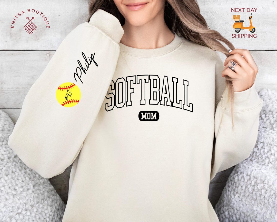 Custom Softball Mom Shirt, Softball Mama Sweatshirt, Personalized Name ...