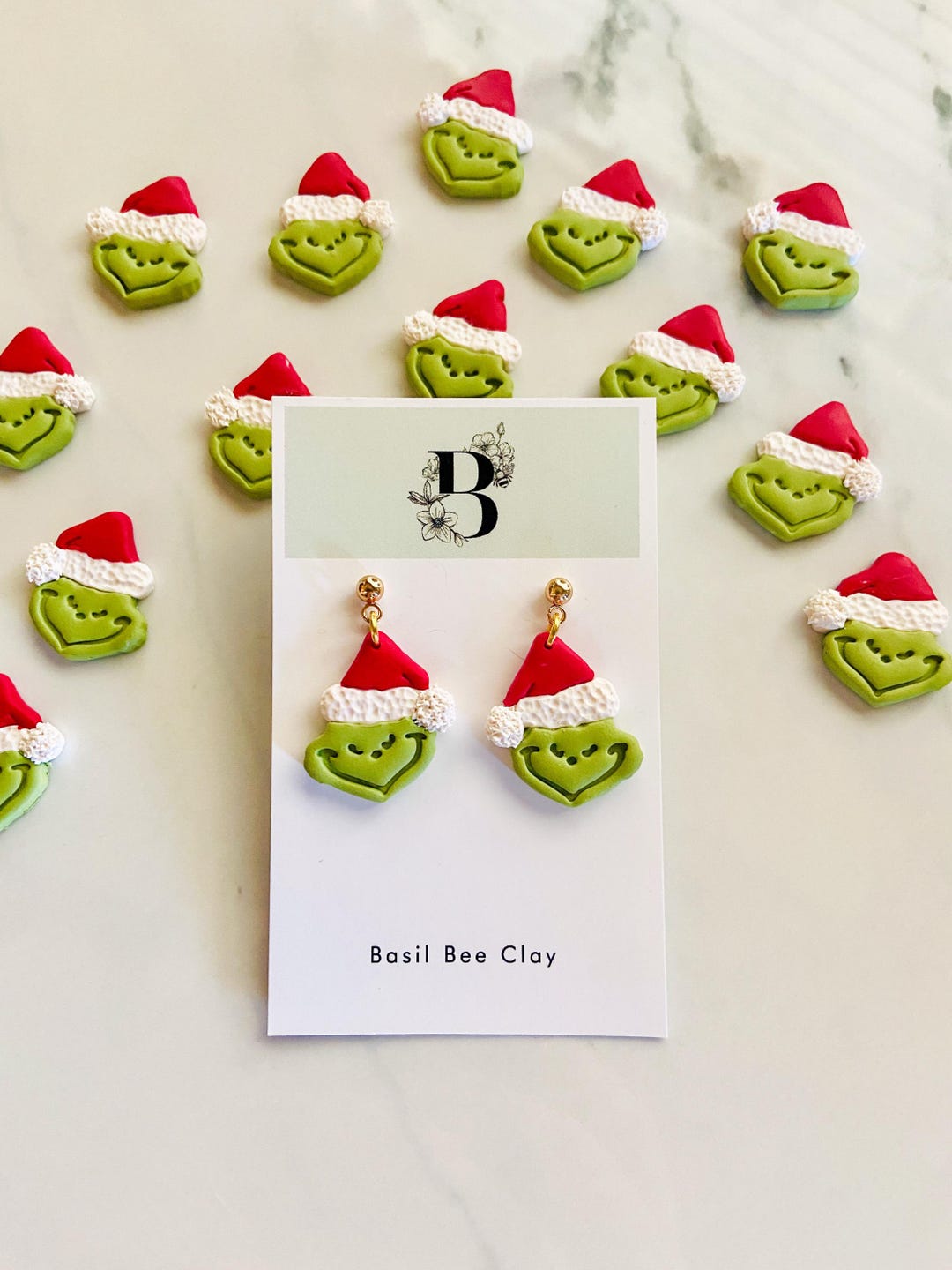 Christmas Grinch Clay Earrings Handmade Earrings Clay Earrings ...