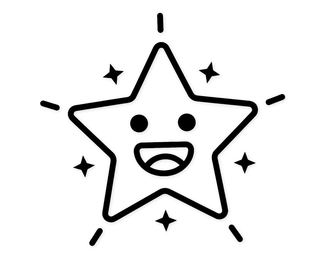Lachende ster-svg png: gedurfd ontwerp voor Cricut-projecten - Etsy ...