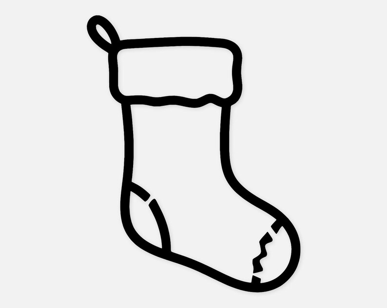 Stocking Outline Svg Png: Bold Line Art for Holiday Decor - Etsy