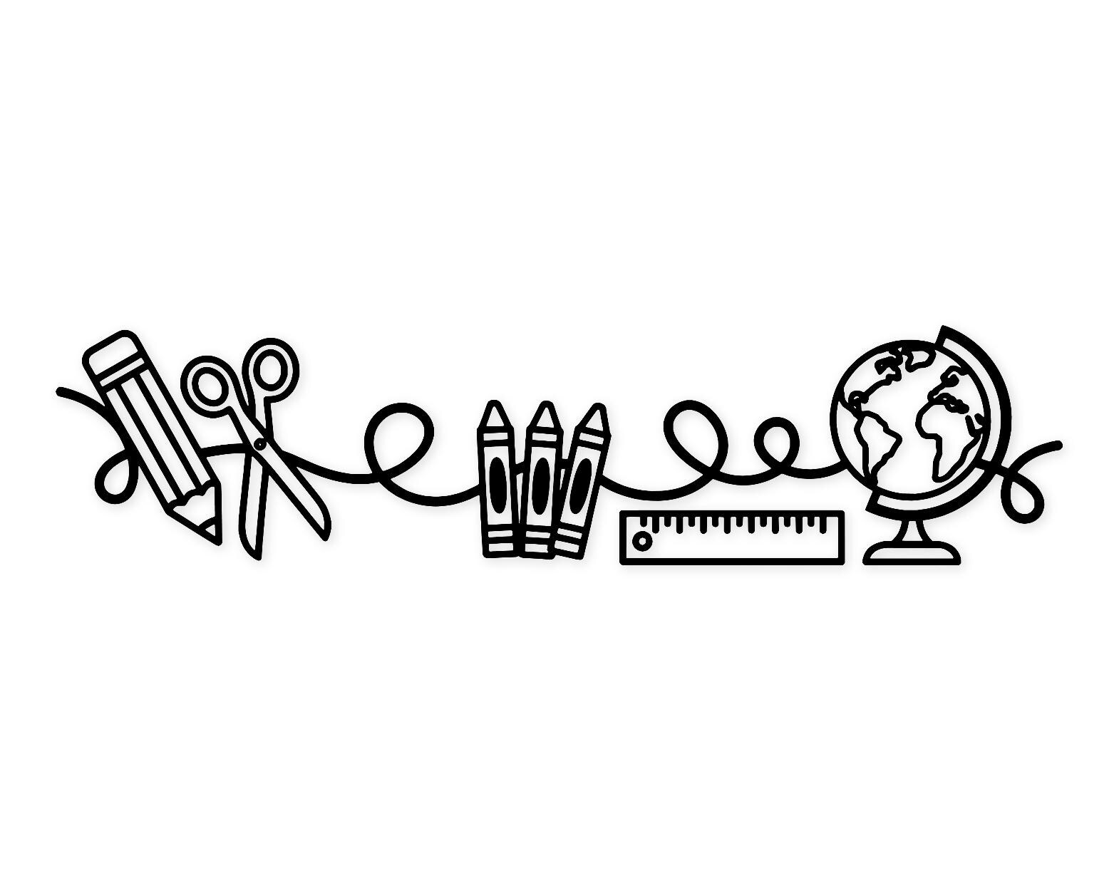 School Supplies Svg Png: High Contrast Cut File for Decorations - Etsy