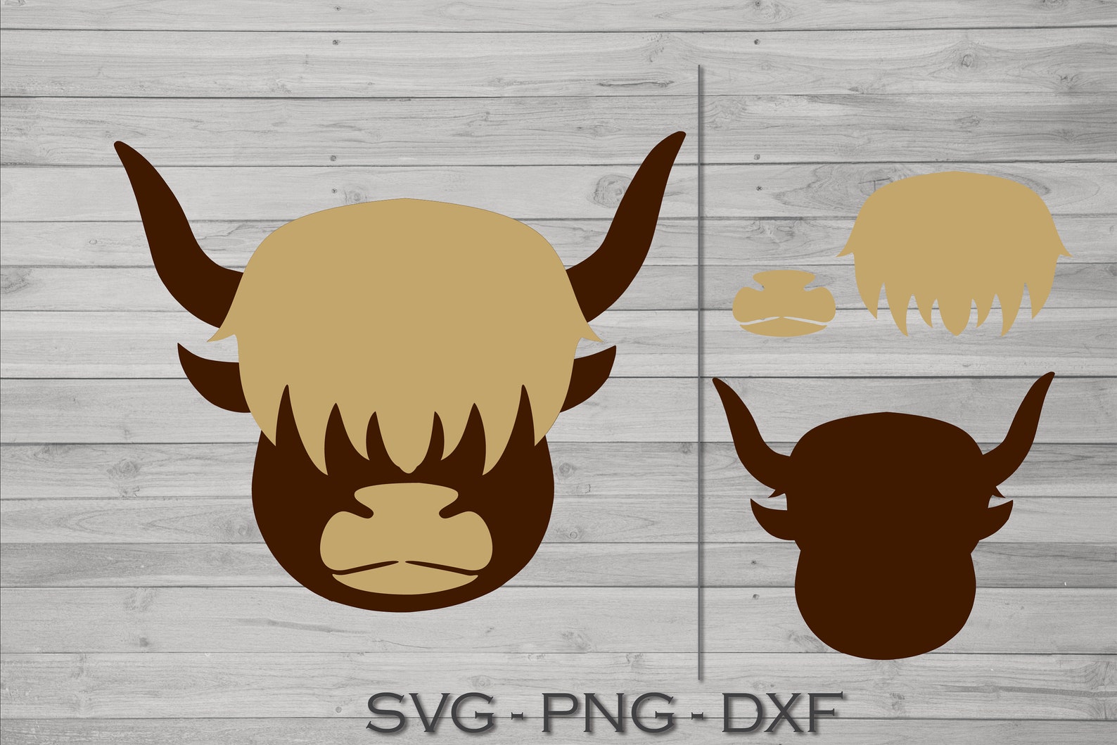 Highland Cow Two Layer Cow Head Svg Laser Cut File - Etsy