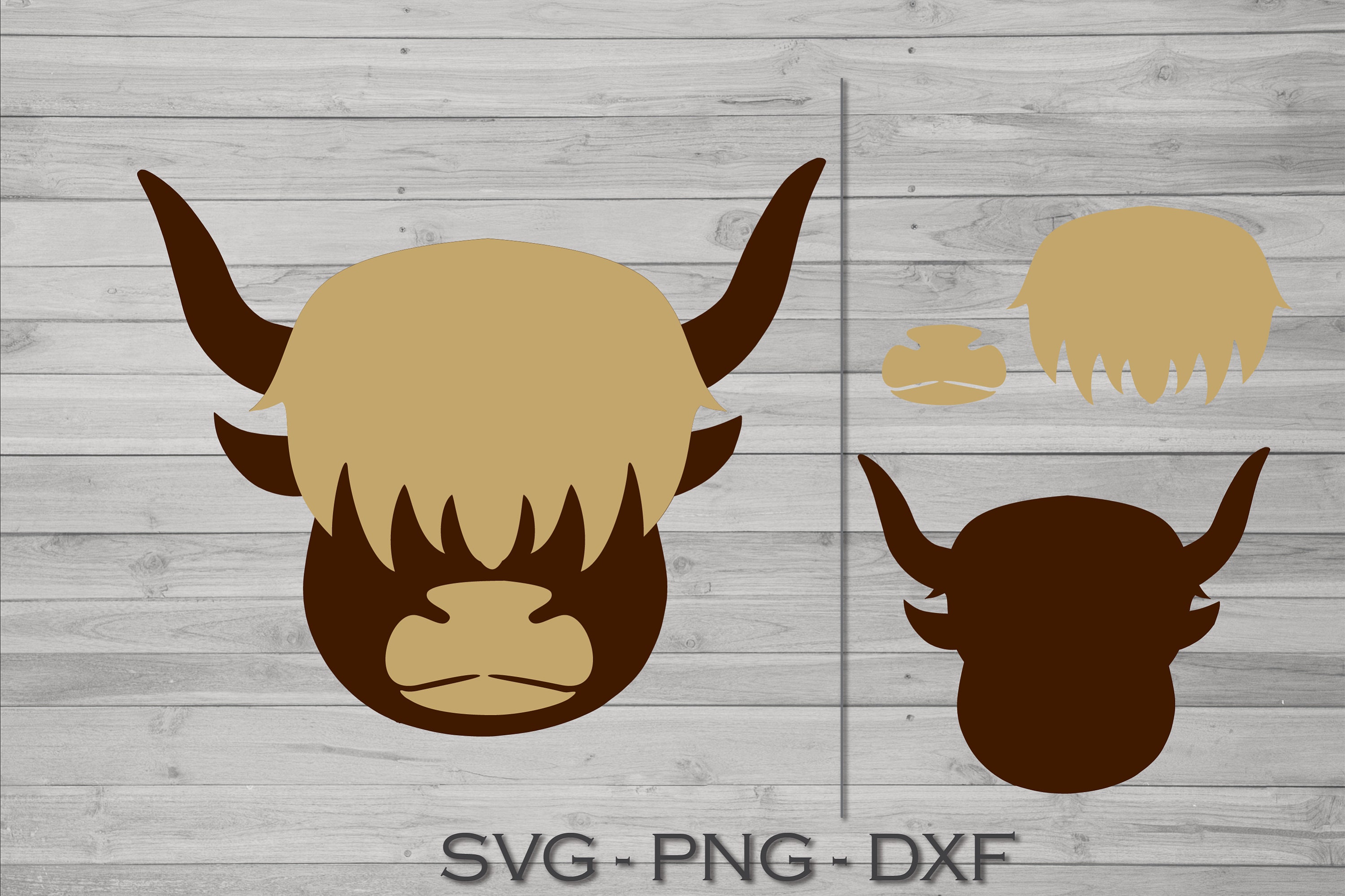 Highland Cow Two Layer Cow Head Svg Laser Cut File - Etsy
