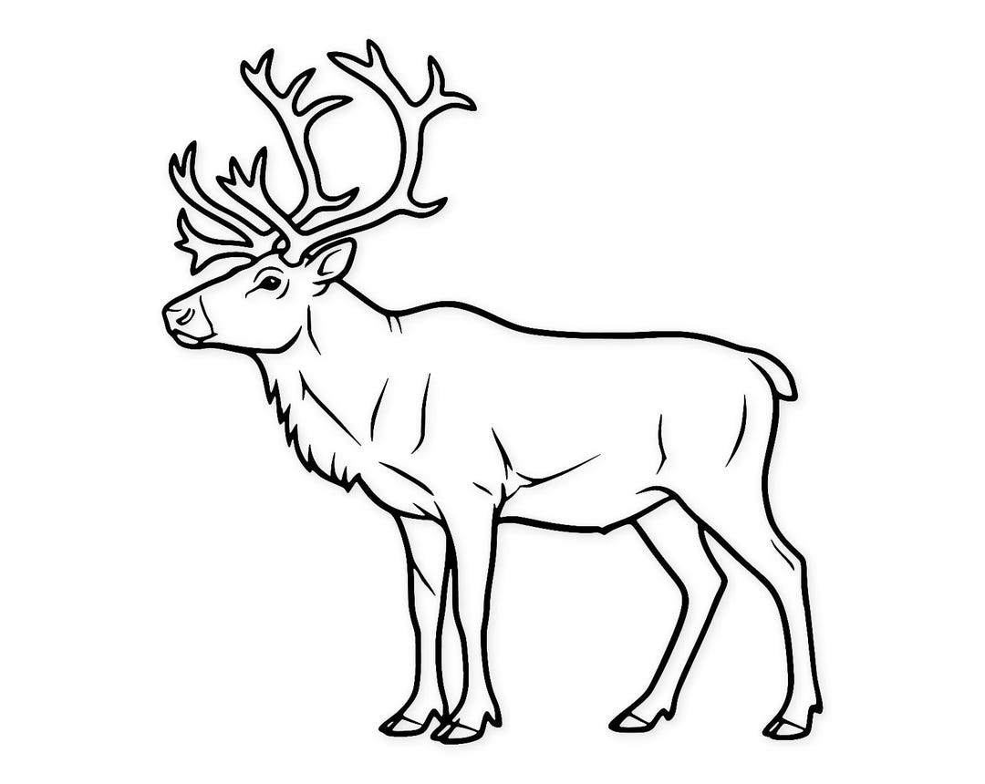 Caribou Outline Svg Png: Cut Ready Digital Design for Cricut Silhouette ...
