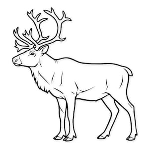 Caribou Outline Svg Png: Cut Ready Digital Design for Cricut Silhouette ...