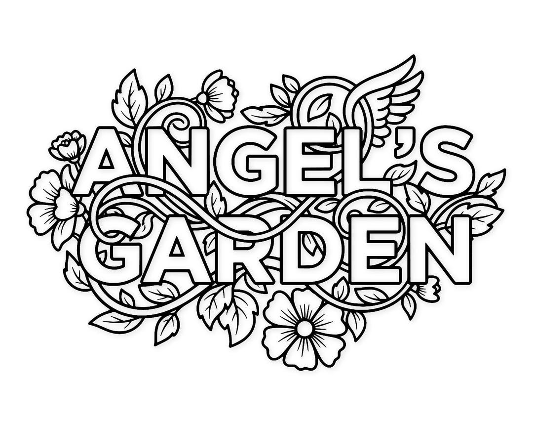 Angel's Floral Garland Svg Png: Bold Clean Cut File for Wall Art - Etsy