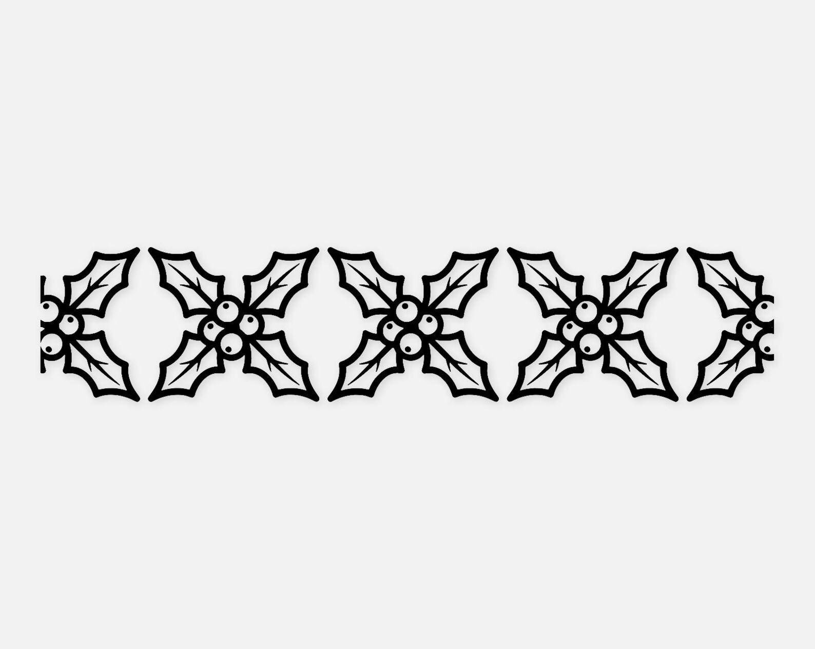 Holly Leaf Border Svg Png: Bold Clean Lines for Holiday Decor - Etsy Canada