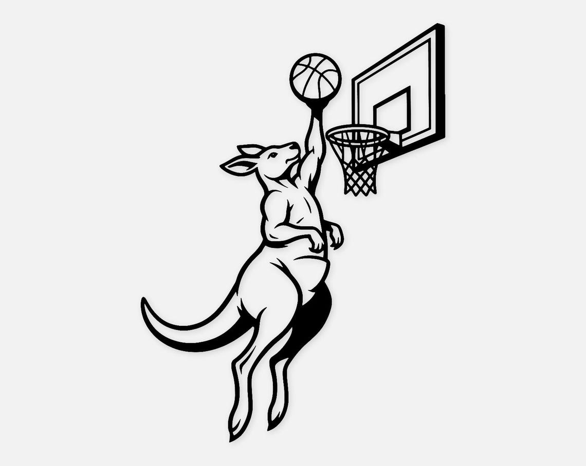 Kangaroo Dunk Svg Png: Bold Outline Design for T-shirt - Etsy