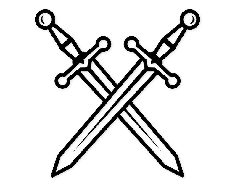 Crossed Swords Icon Svg Png: Cut Ready Digital Design for Cricut ...