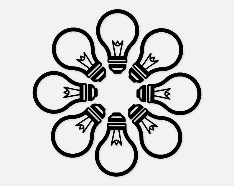 Light Bulb Cluster Svg Png: Bold High Contrast Design for Cricut Use - Etsy