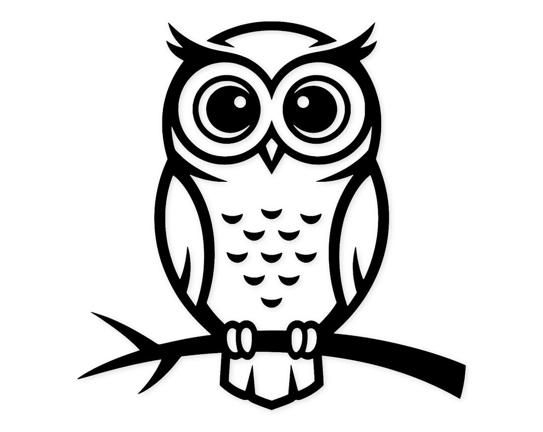 Hoot Owl Waking Svg Png: Bold Clean Outline for Decals - Etsy