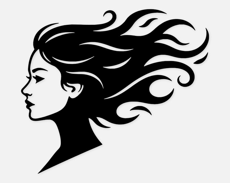 Warrior Woman Profile Svg Png: Bold Clean Cut File for Silhouette - Etsy