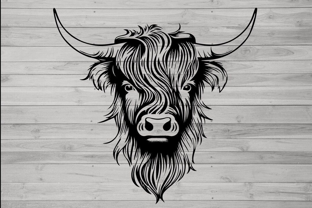 Cow Head Laser Cut Highland Cow Svg Farmhouse Sign Cut File for Cricut ...