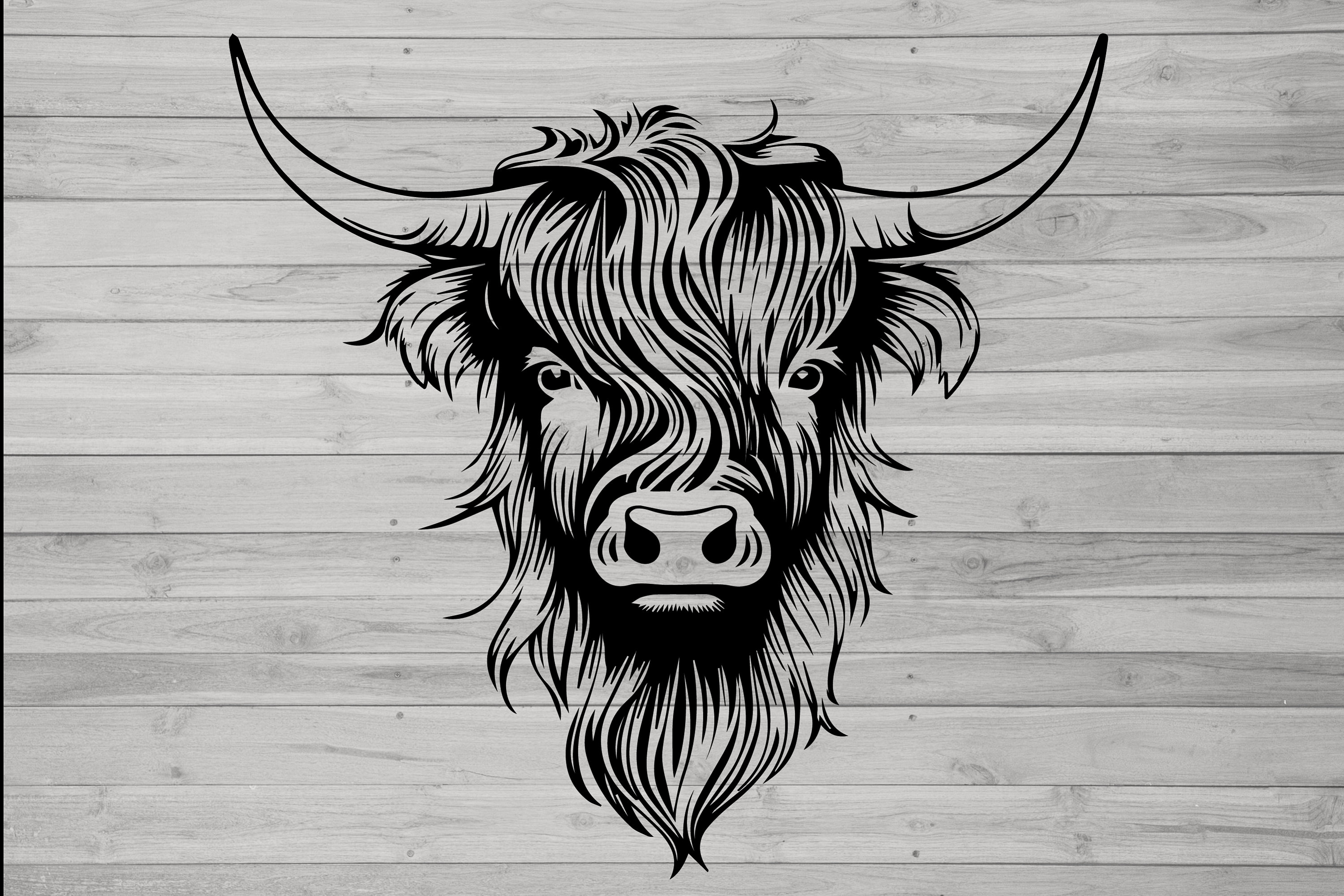 Cow Head Laser Cut Highland Cow Svg Farmhouse Sign Cut File for Cricut ...