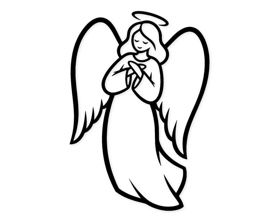 Angel's Serene Pose Svg Png: Cut Ready Digital Design for Cricut ...