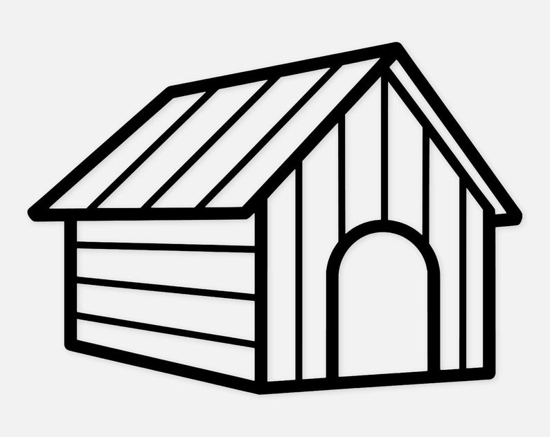 Puppy's Kennel Outline Svg Png: Cut Ready Digital Design for Cricut ...
