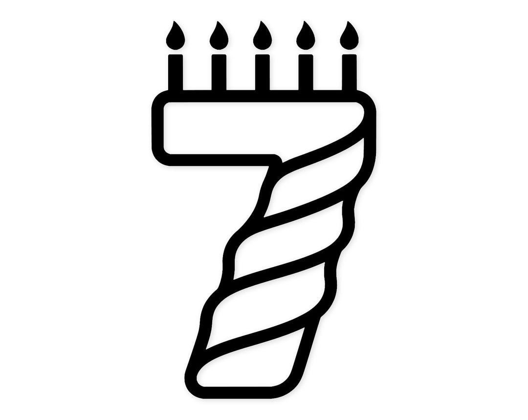 Number 7 Cake Svg Png: Bold High Contrast Design for Birthday ...