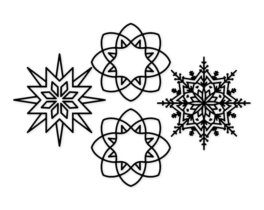 Snowflake Svg Png: Bold Line Art for Holiday Decor - Etsy