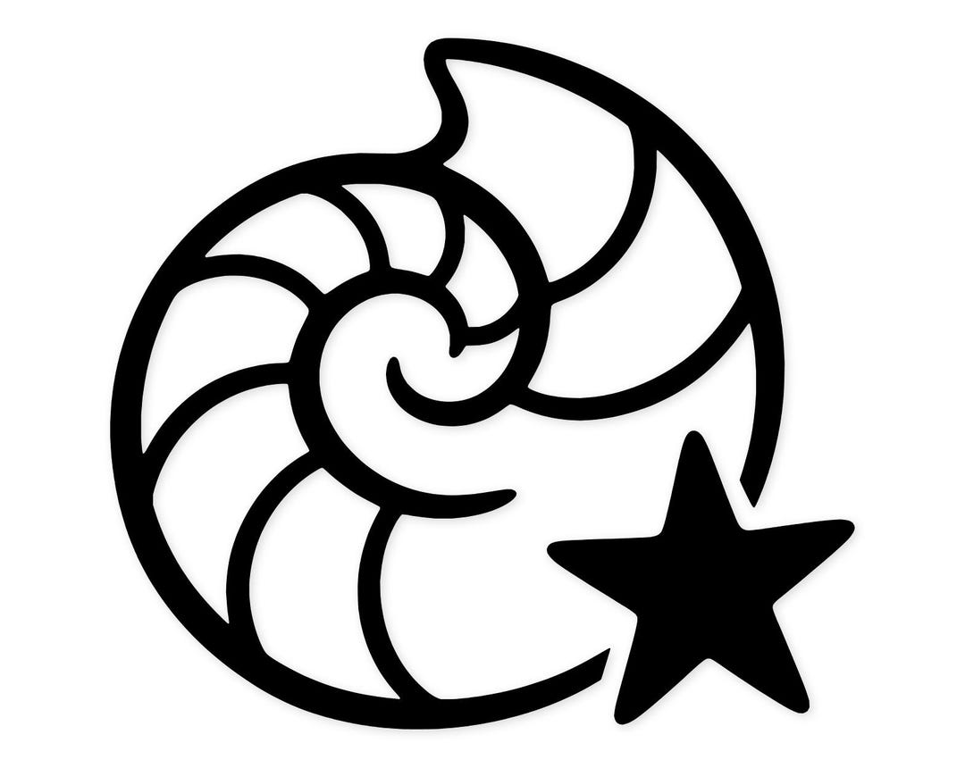 Seashell With Star Svg Png: Bold Cut File for Crafts - Etsy