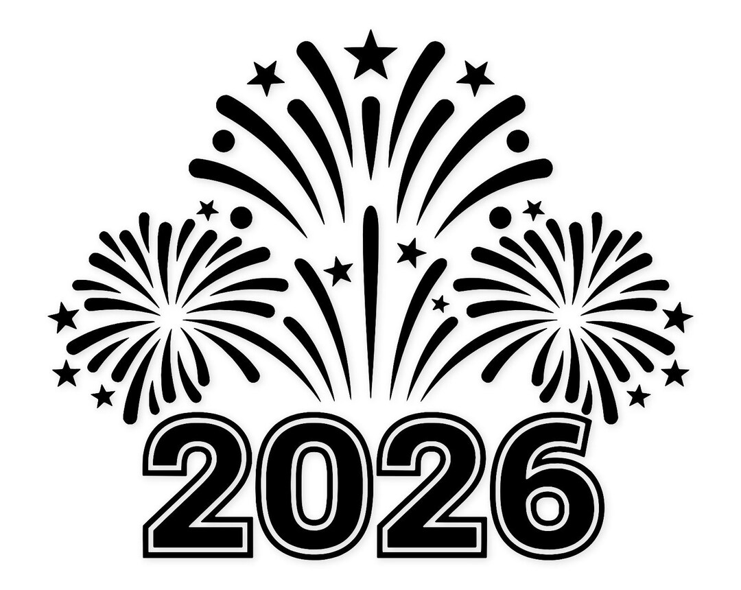 Happy 2026 Svg Png: Minimalist Banner Design for Celebrations - Etsy