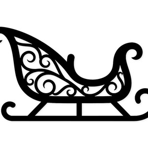 Sleigh Silhouette Svg Png: Bold Clean Design for Holiday Projects - Etsy